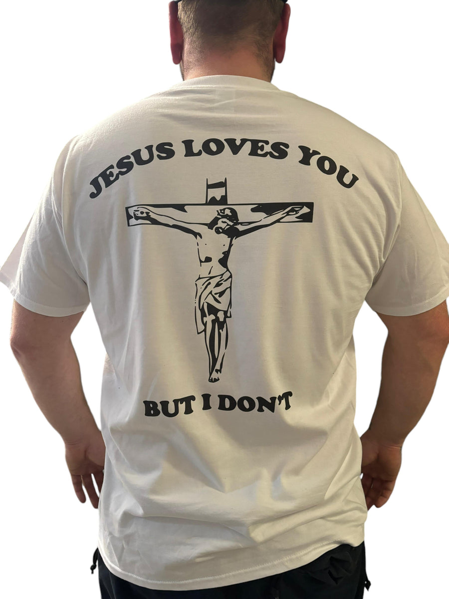 Ghetto Justice Shirt Jesus Loves You Weiß – Stress & Geballer Kiezwear